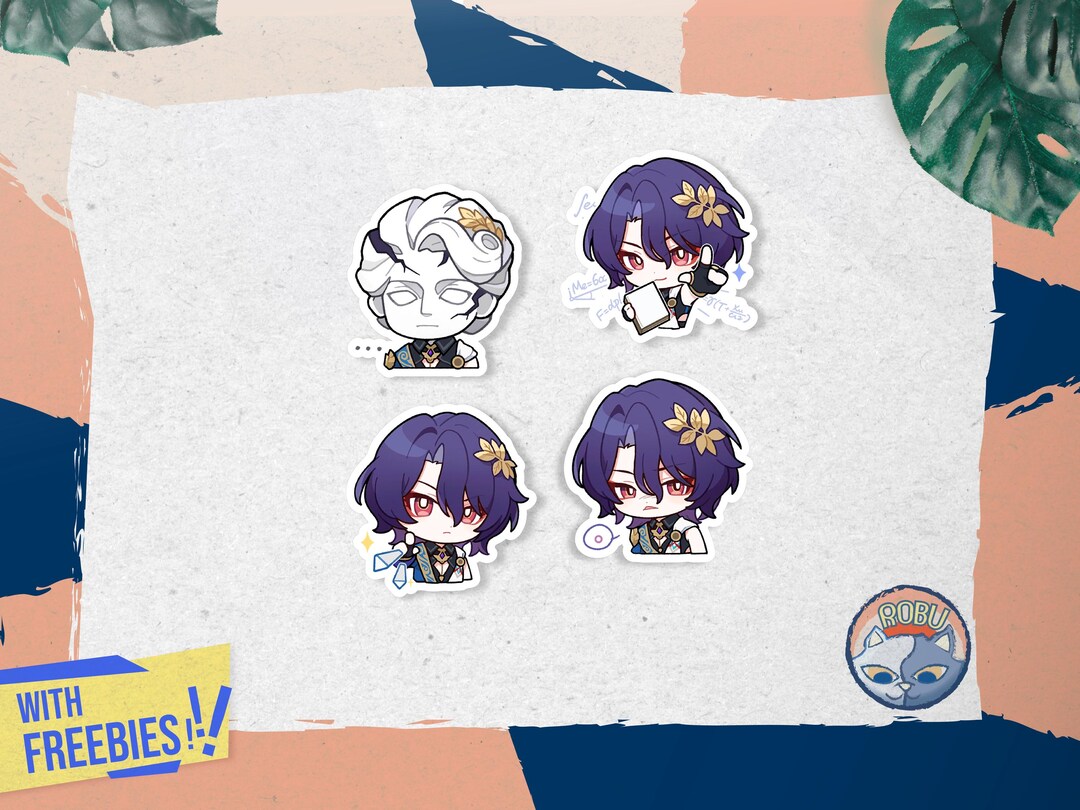 Honkai: Star Rail Stickers Dr. Ratio - Vinyl Glossy Waterproof Stickers ...
