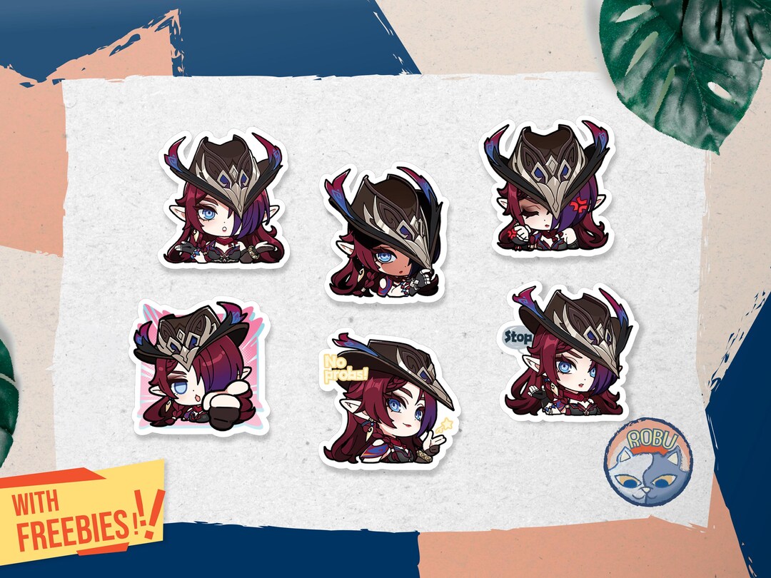 Genshin Impact Stickers Chasca - Vinyl Glossy Waterproof Stickers ...