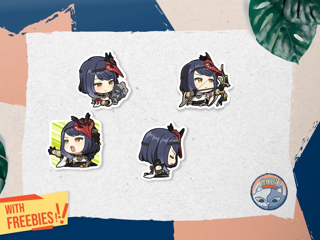 Genshin Impact Stickers Kujuo Sara Vinyl Glossy Waterproof Stickers ...