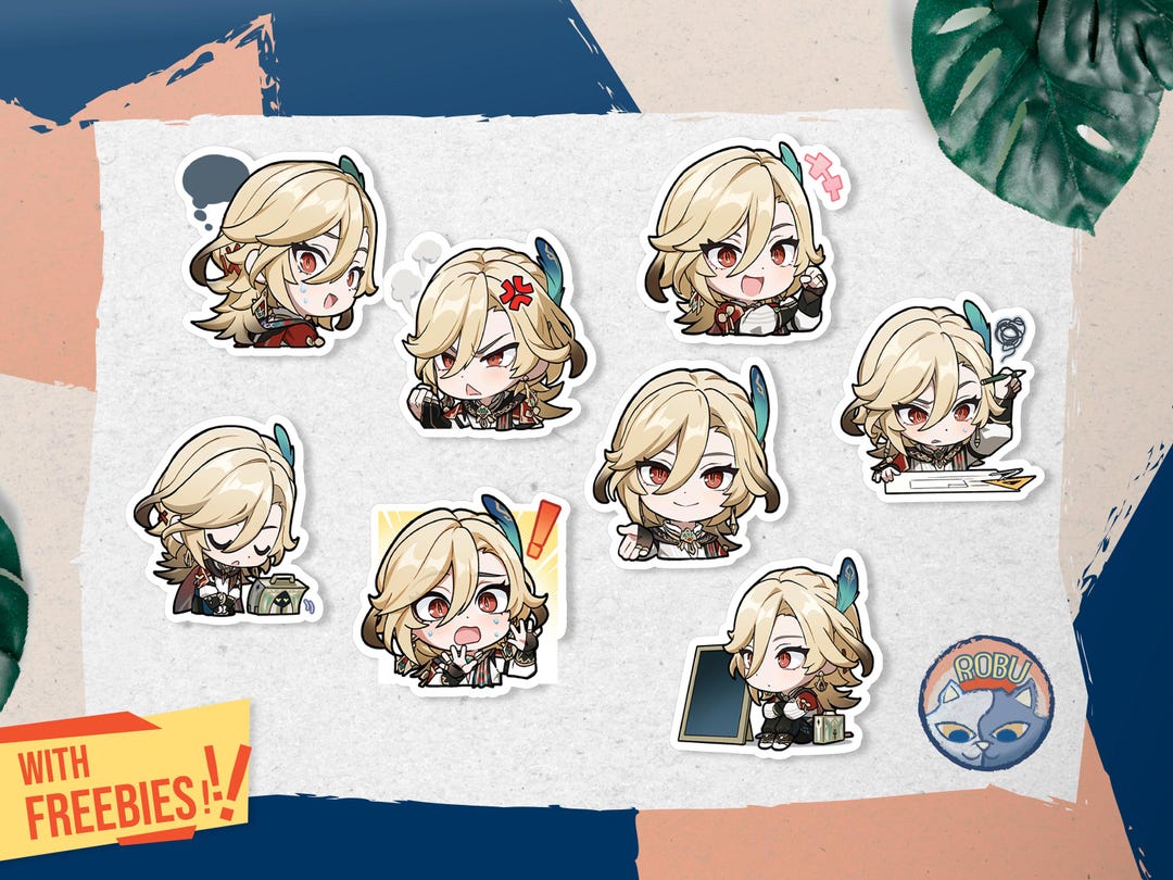 Kaveh Genshin Impact Stickers - Vinyl Glossy Waterproof Stickers Bottle ...