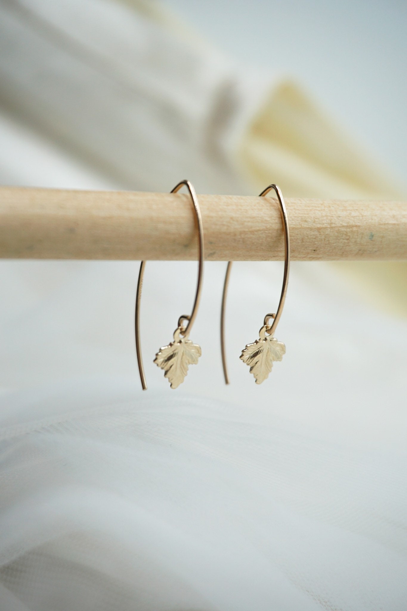 MAPLE LEAF EARRINGS- Gold Maple Leaf Earrings • Drop Earrings ...