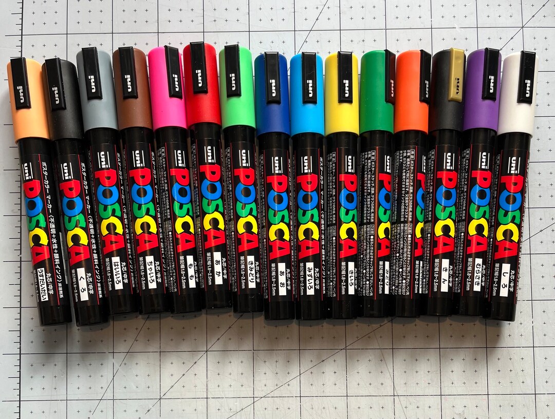 Uni Posca 5M Medium 15 Colors Set PC-5M 15C Mitsubishi Pen Loose Pens ...