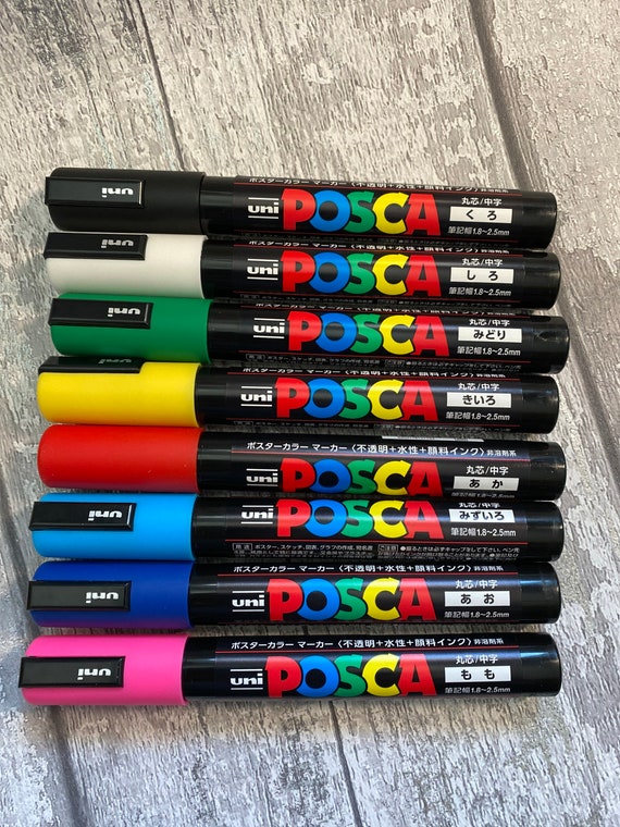 Uni POSCA Paint Marker Pen Medium Point 8 Colour Set PC 5M