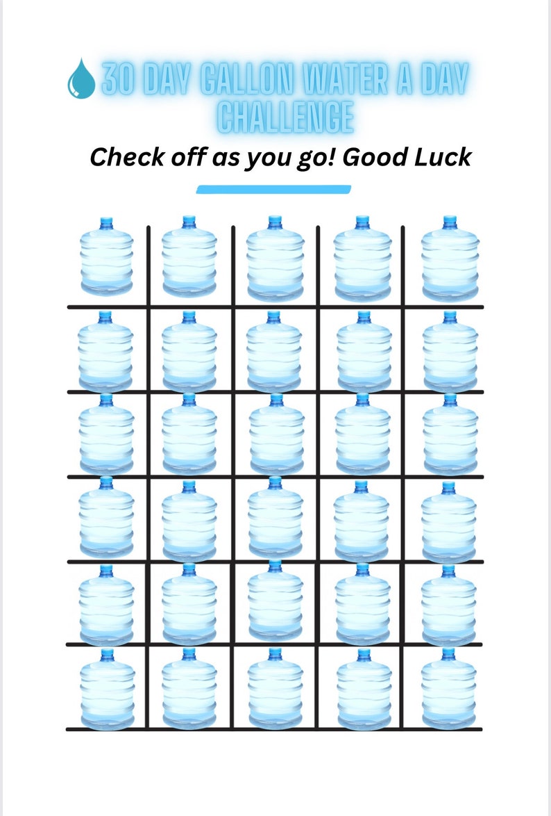 30 Day Water Drinking Challenge - Etsy