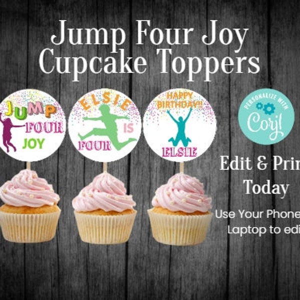 Trampoline Cupcake Toppers - Etsy