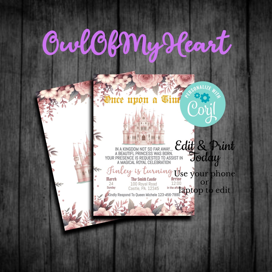Once Upon A Time Birthday Invitation Instant Download - Etsy