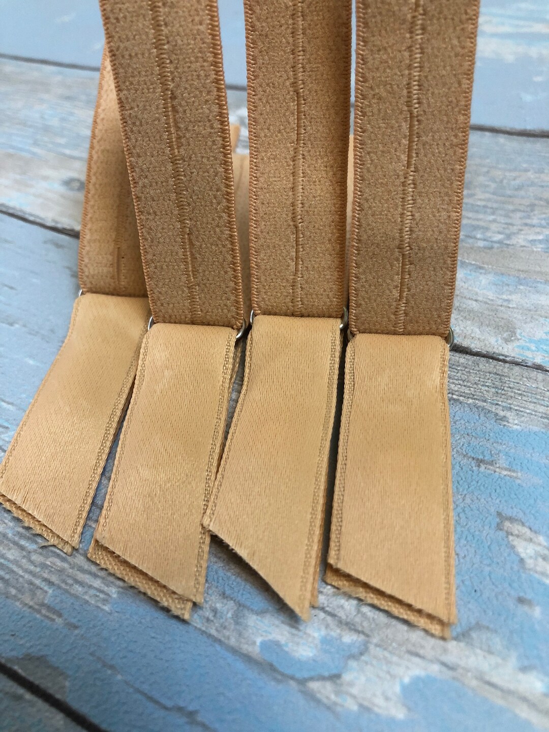 4 Garter Straps With Buttons, Replacement Suspenders, Deadstock, Nude ...
