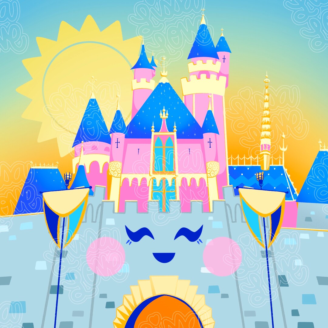 Little Pink Castle Art Print Inspired by Disneylands Sleeping Beauty ...