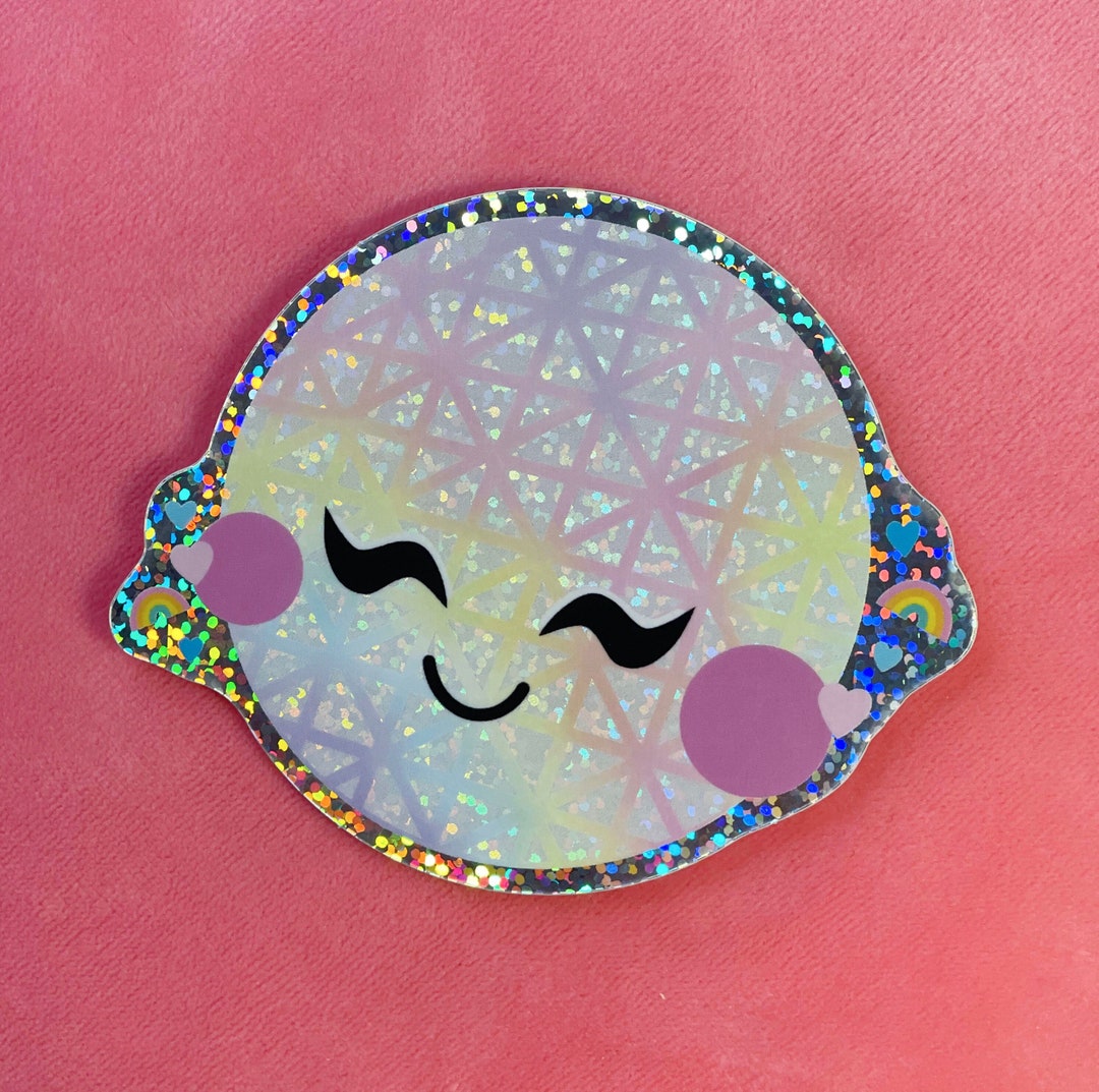 Cute Glitter Sticker Inspired by Epcot’s Spaceship Earth - Etsy