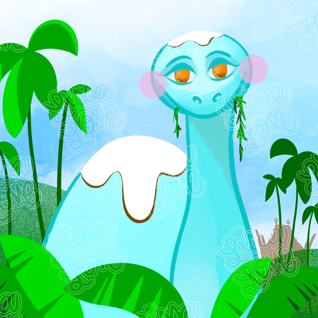 Dino Cutie Art Print - Inspired by Gertie the Dinosaur - Etsy
