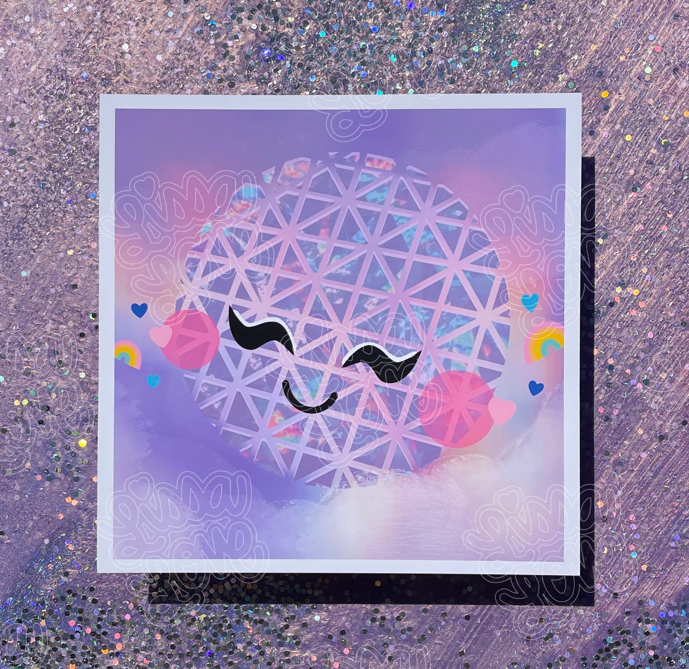 Cute Geodesic Rainbow Planet Art Print Inspired by Epcots Spaceship ...
