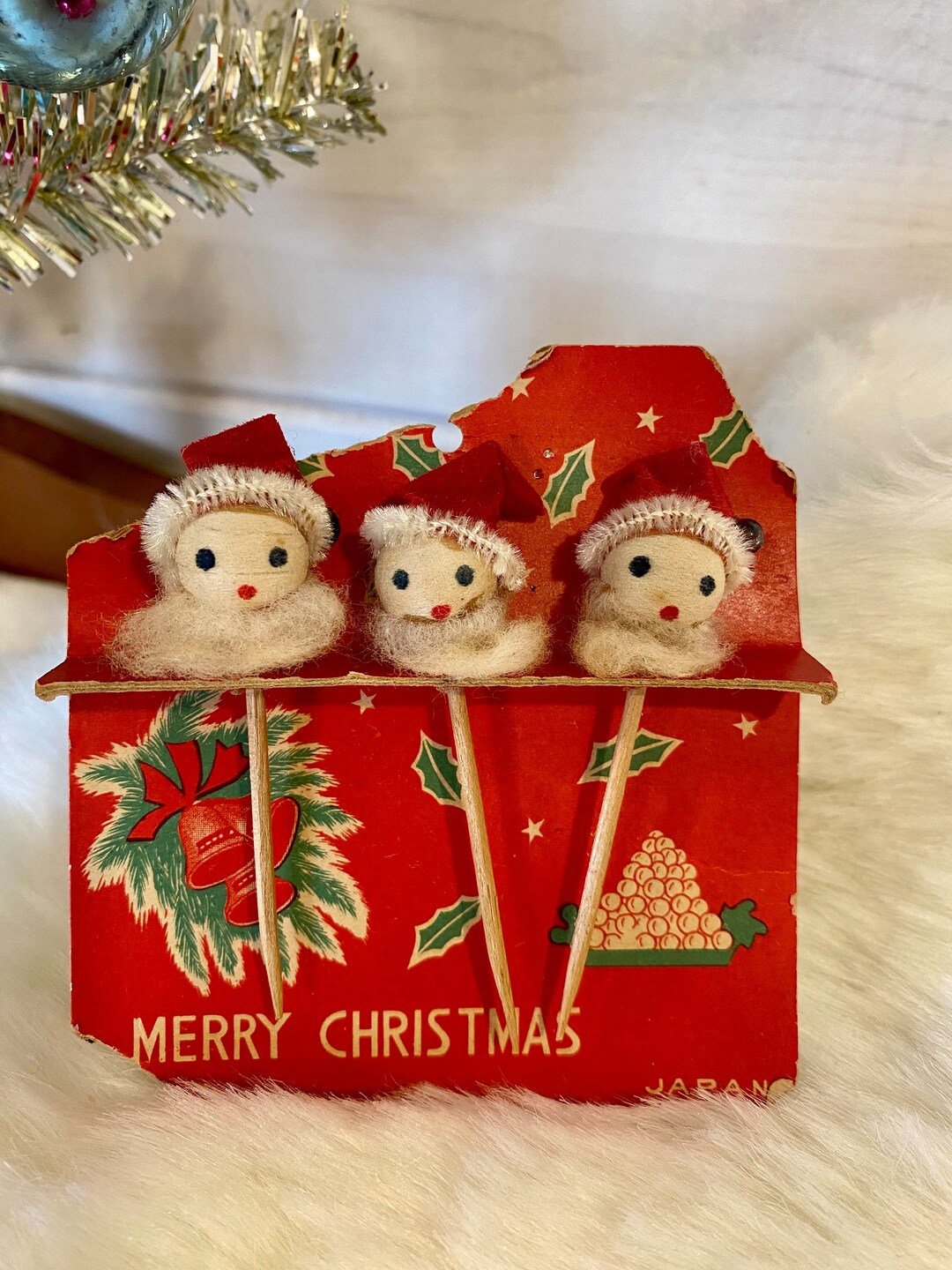 Vintage Santa Food Picks Christmas Collectible - Etsy