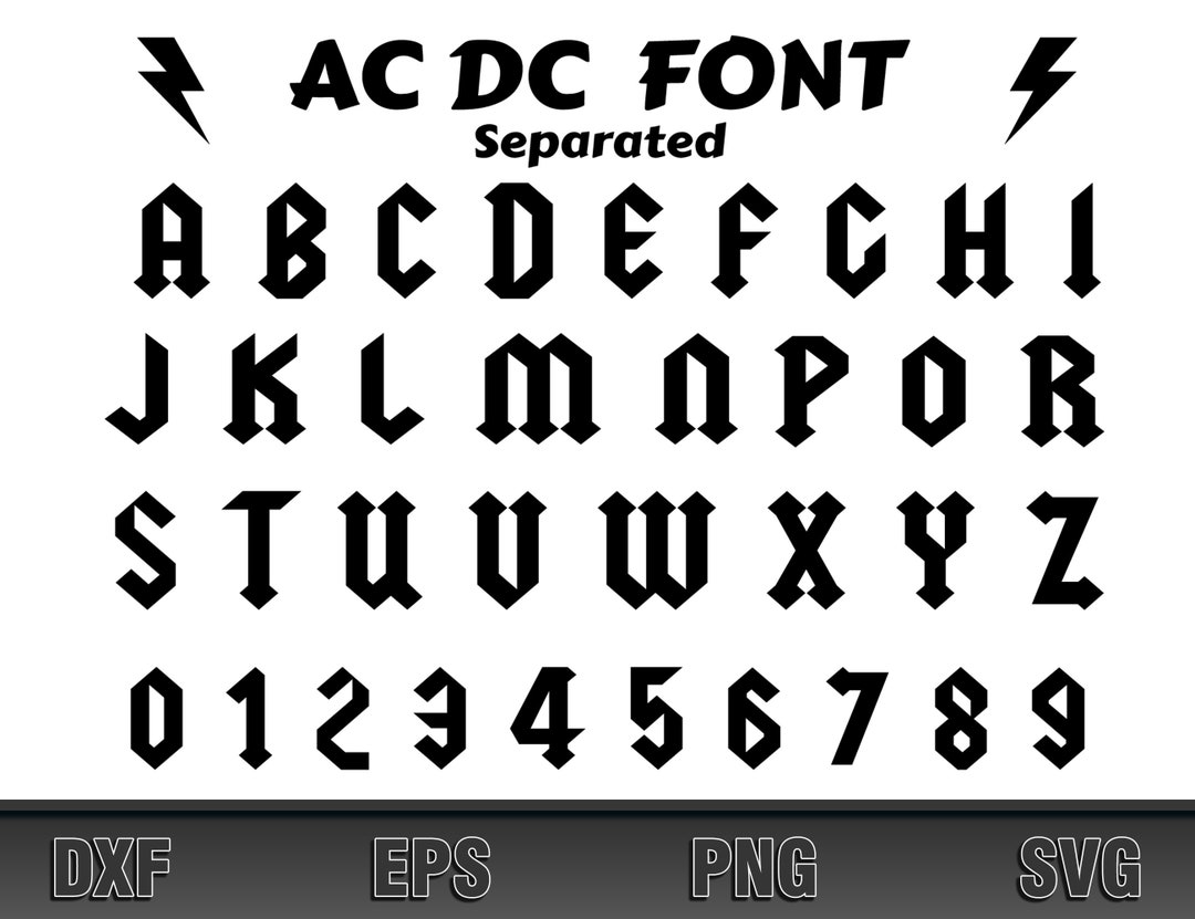 AC DC Font Svg Hard Rock Font Svg Cut File Digital - Etsy Ireland