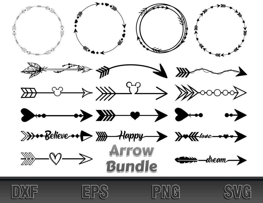 Arrow Svg Bundle Arrow Sign Svg Arrow With Heart Svg - Etsy