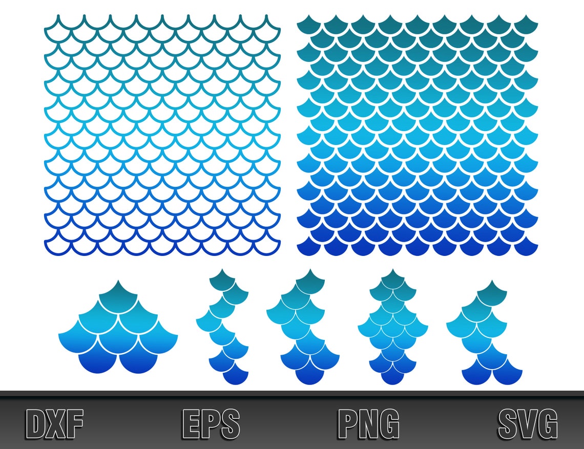 Mermaid Scales SVG Mermaid Cut File Pattern Fish Scales Digital ...