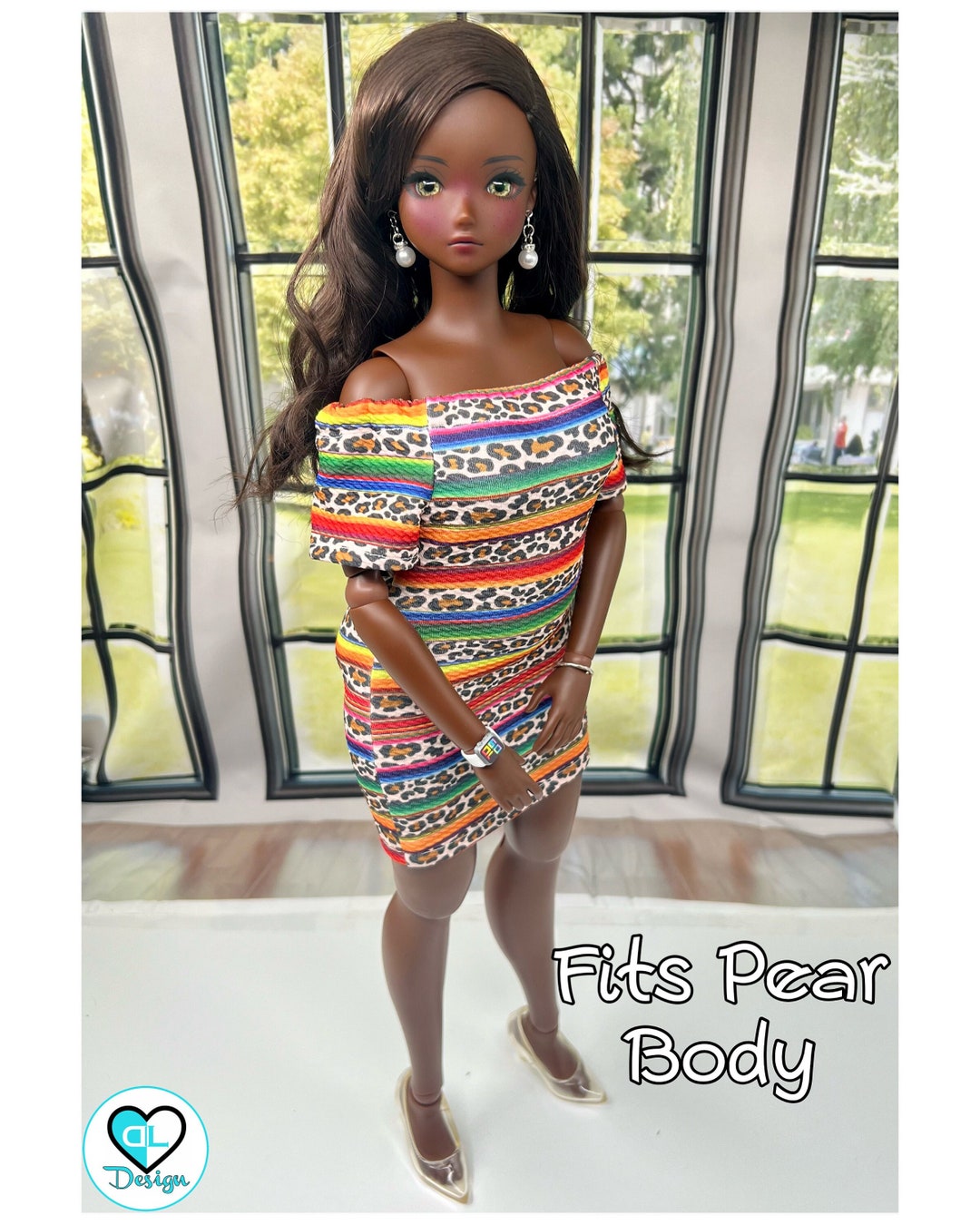 Smart Doll/pear Body Rainbow Cheetah Peasant Dress/1:3 Scale Dolls - Etsy