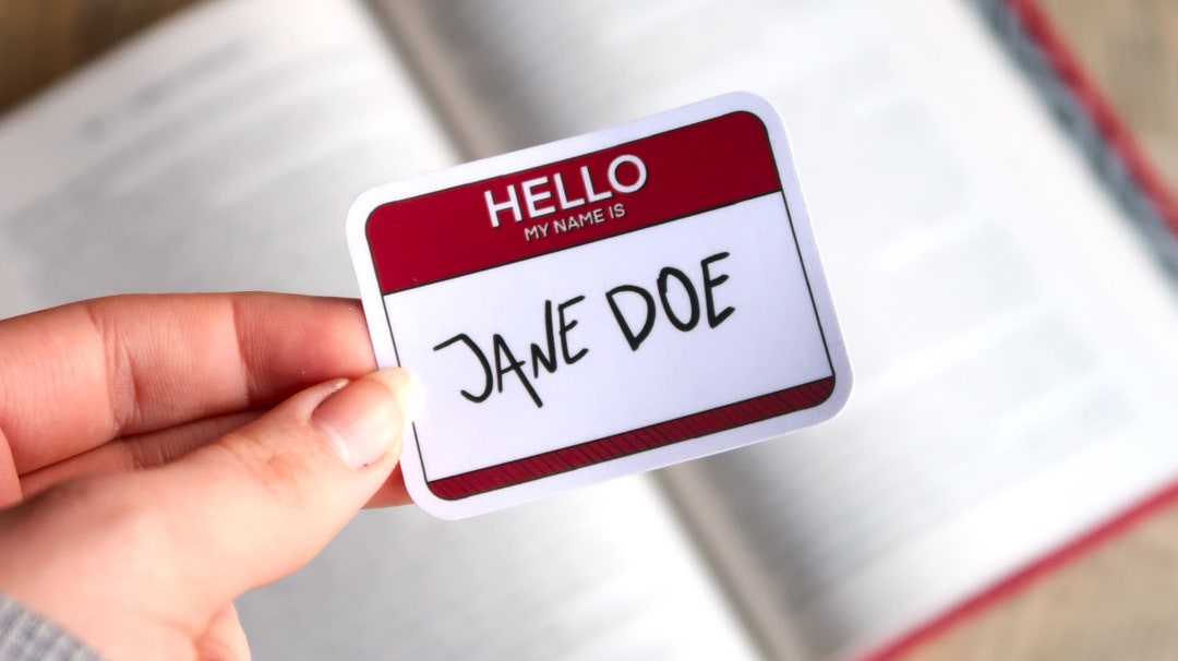 Jane Doe Sticker // True Crime // True Crime Stickers // Name Tag ...