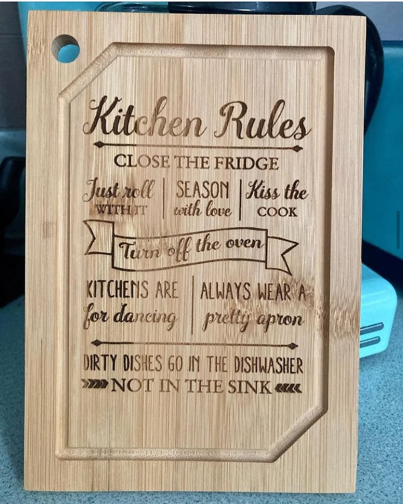 Kitchen Rules Sign - Etsy