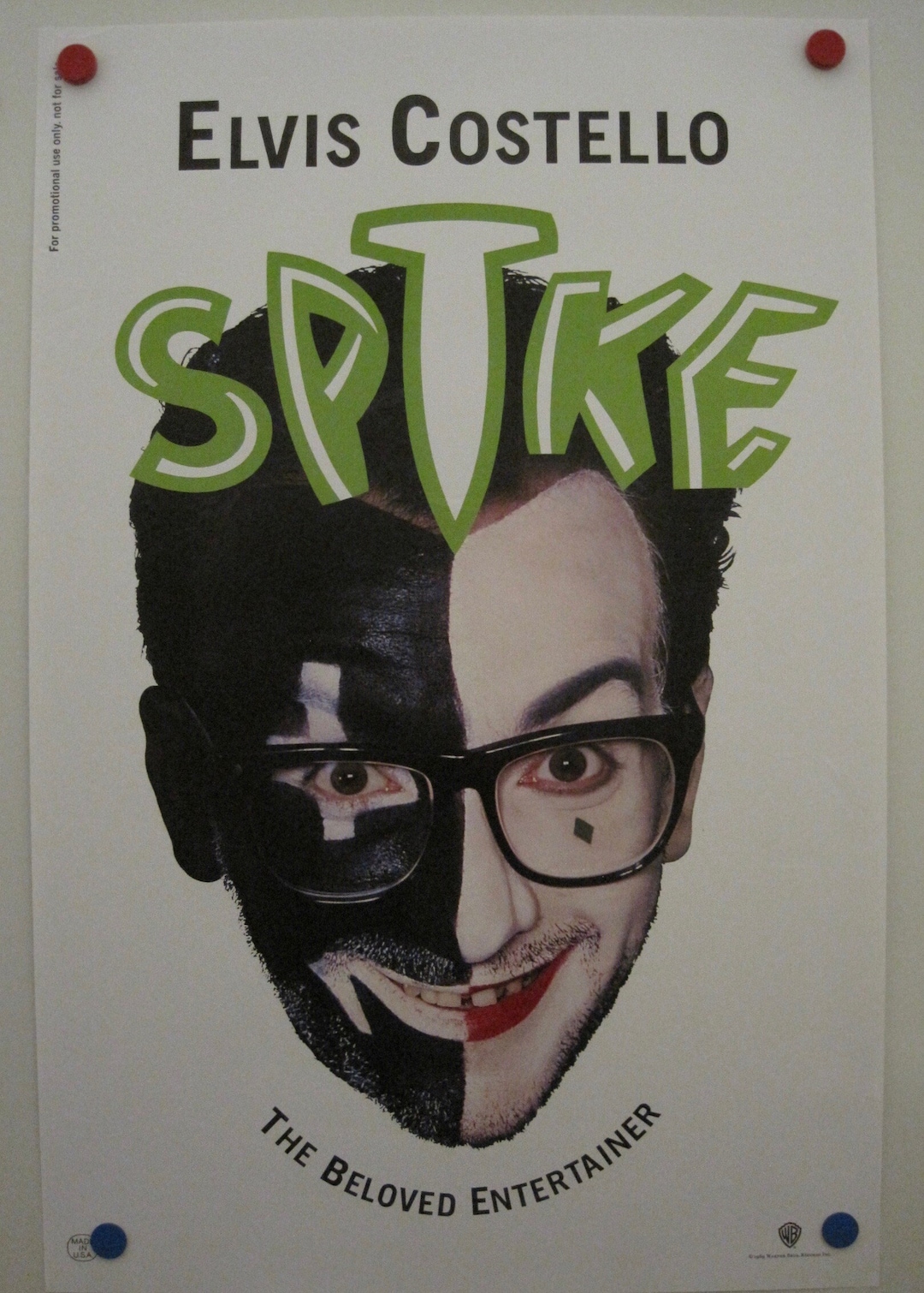 Elvis Costello "spike" 1989 Warner Bros. Records Original Record Store ...