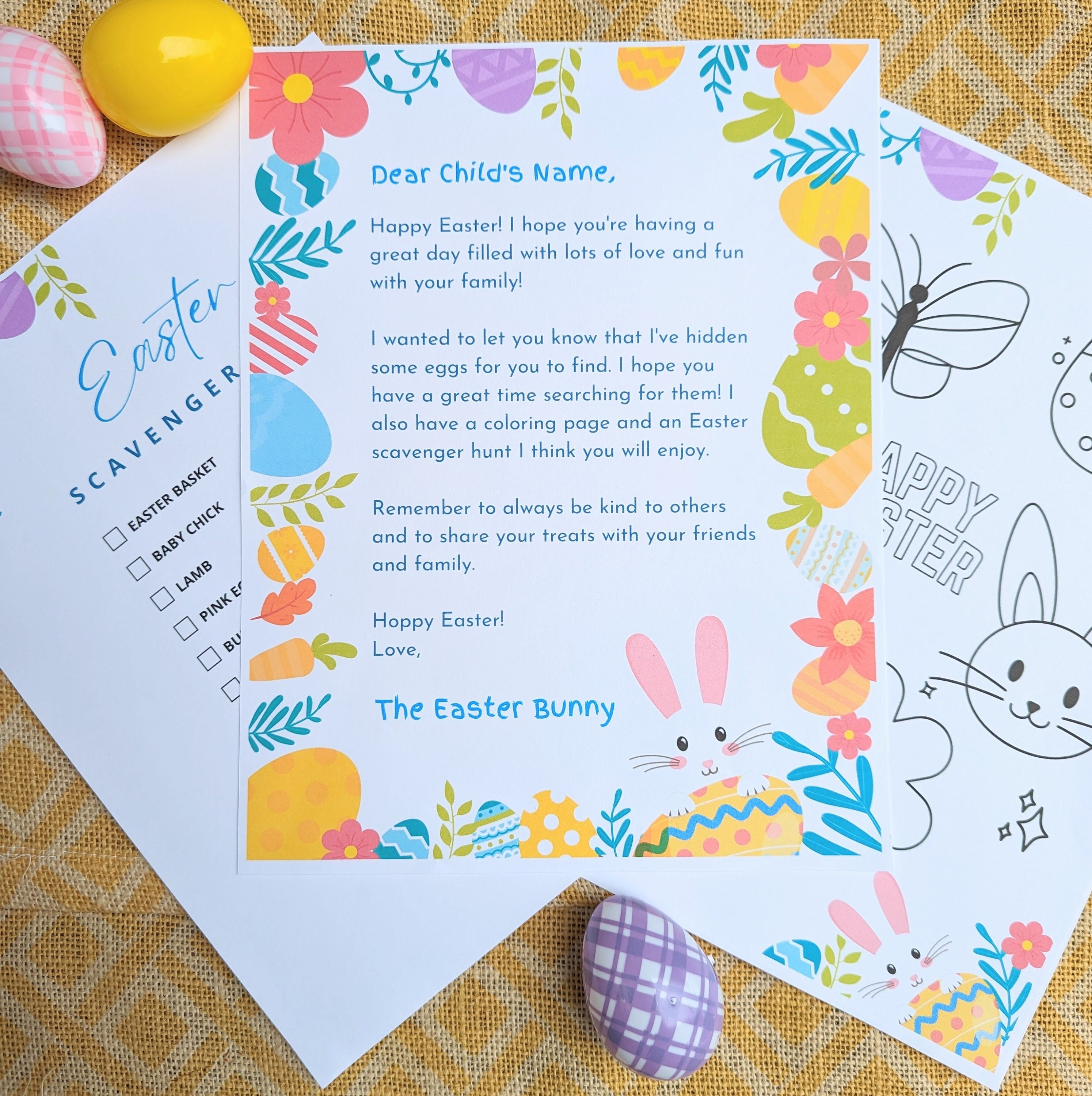 Easter Bunny Letter Bundle Easter Scavenger Hunt Easter Bunny Coloring ...