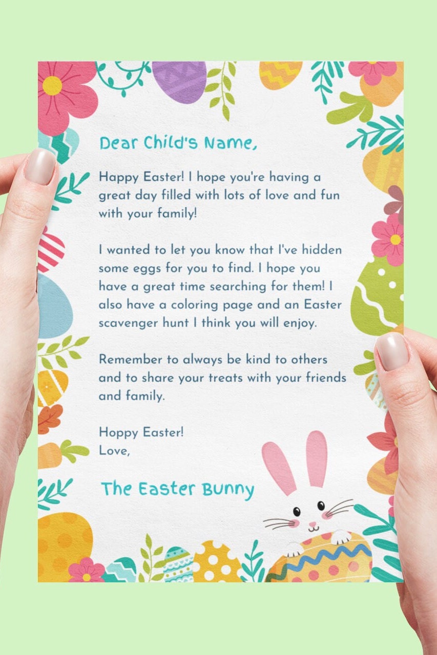Easter Bunny Letter Bundle Easter Scavenger Hunt Easter Bunny Coloring ...