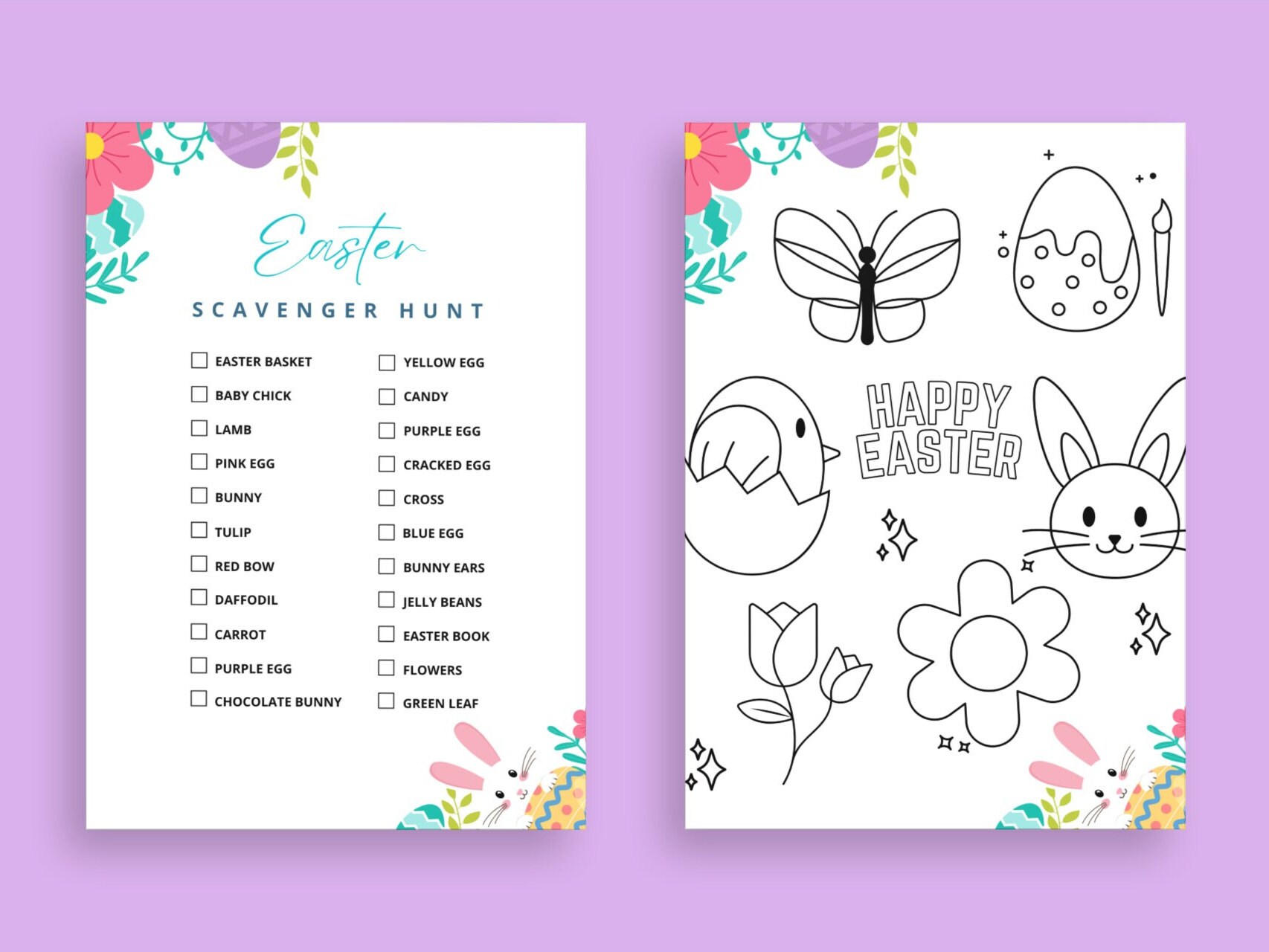Easter Bunny Letter Bundle Easter Scavenger Hunt Easter Bunny Coloring ...
