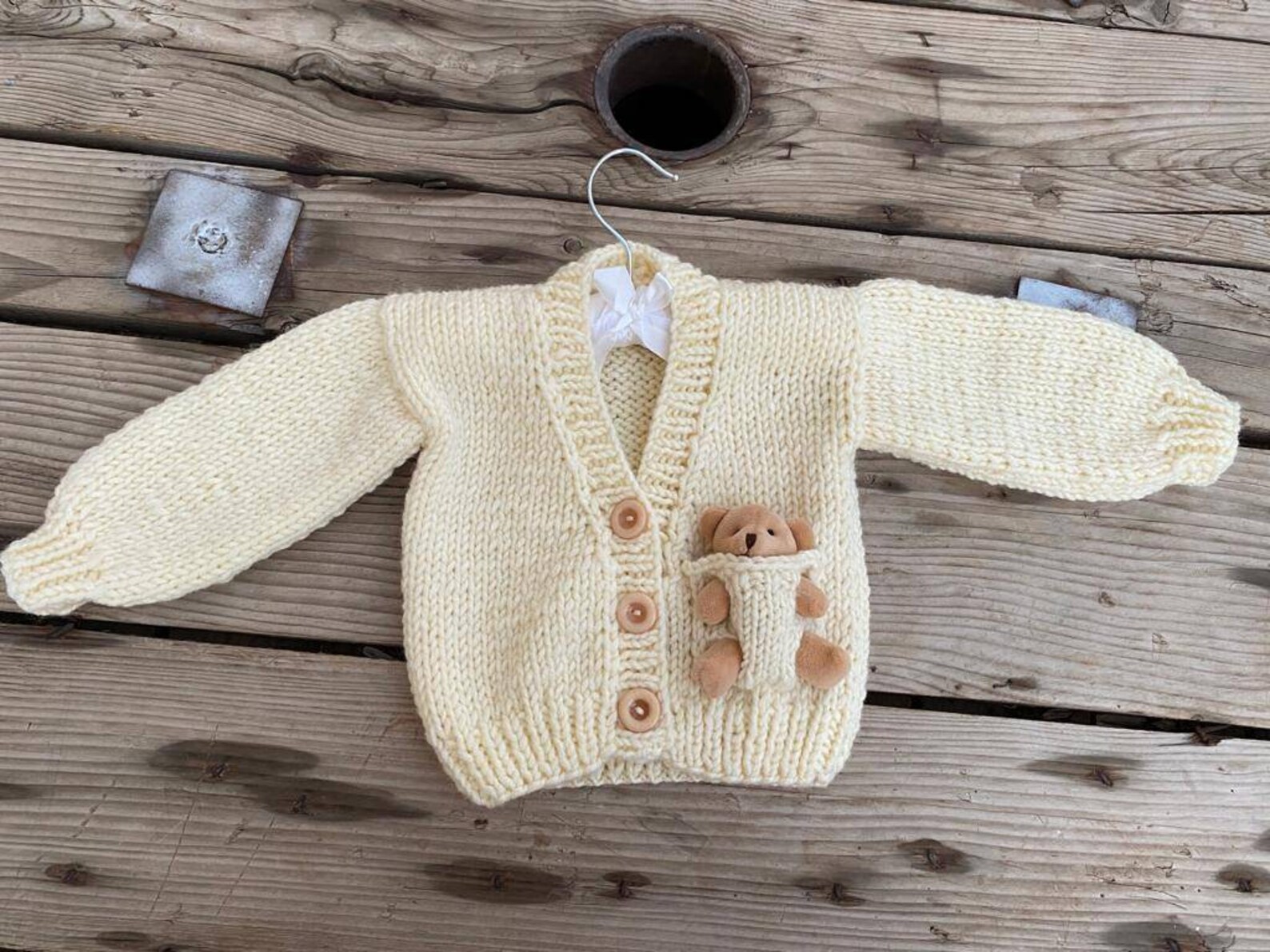 Teddy Bear Knit Cardigan, 100% Organic Knit Baby Cardigan,3d Fluffy ...