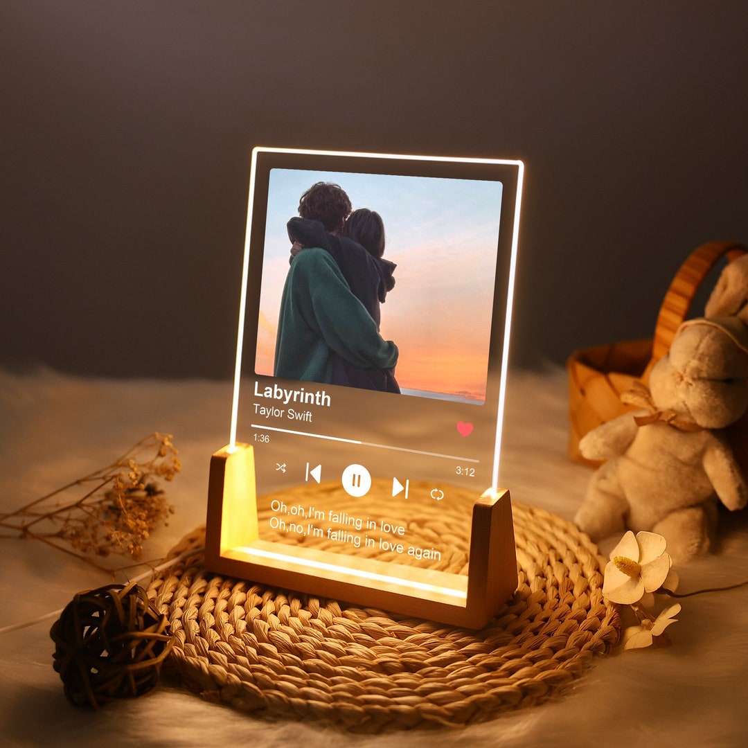 Personalized Photo Music Night Light Plaque, Custom Frame, Monthers ...