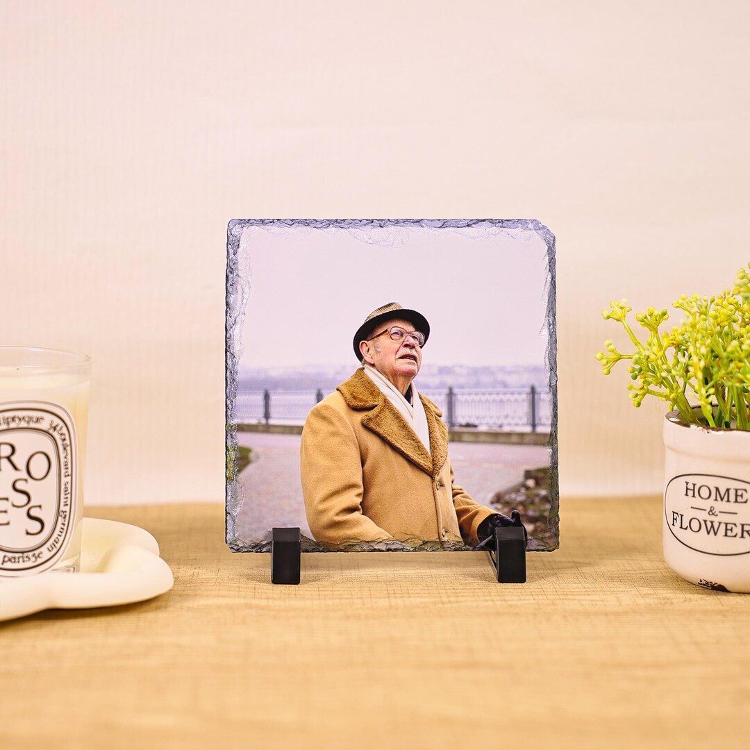 Personalized Memorial Photo Stone Slate, Photo Slate Gift, in Memory of ...