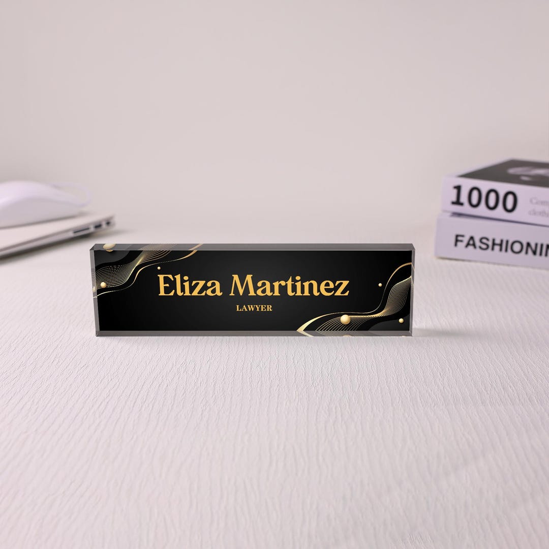 Custom Name Desk Plate, Clear Acrylic Block,personalised Name Sign ...