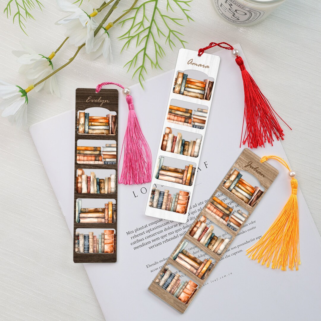 Back to School Bookshelf Bookmarks With Tassel,custom Acrylic Bookmark ...