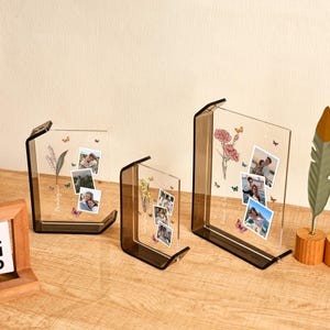 Personalized Photo Frame With Birth Month Flower, Photo Collage Acrylic ...