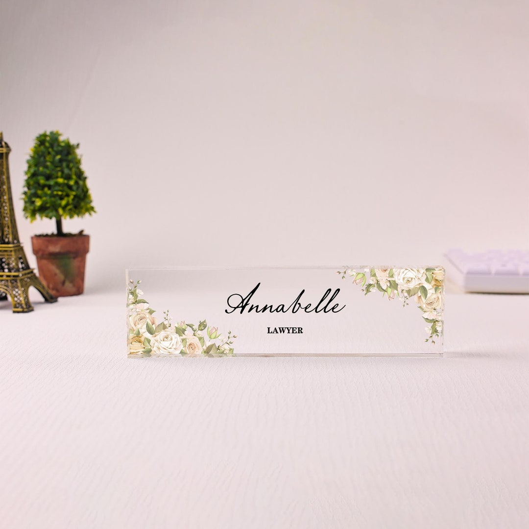 Desk Name Plate, Name Plate for Desk, Personalized Name Sign Acrylic ...