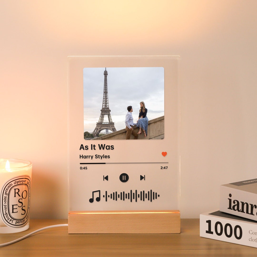 Personalized Music Warm Light With Photo, Custom Album Cover Plaque ...