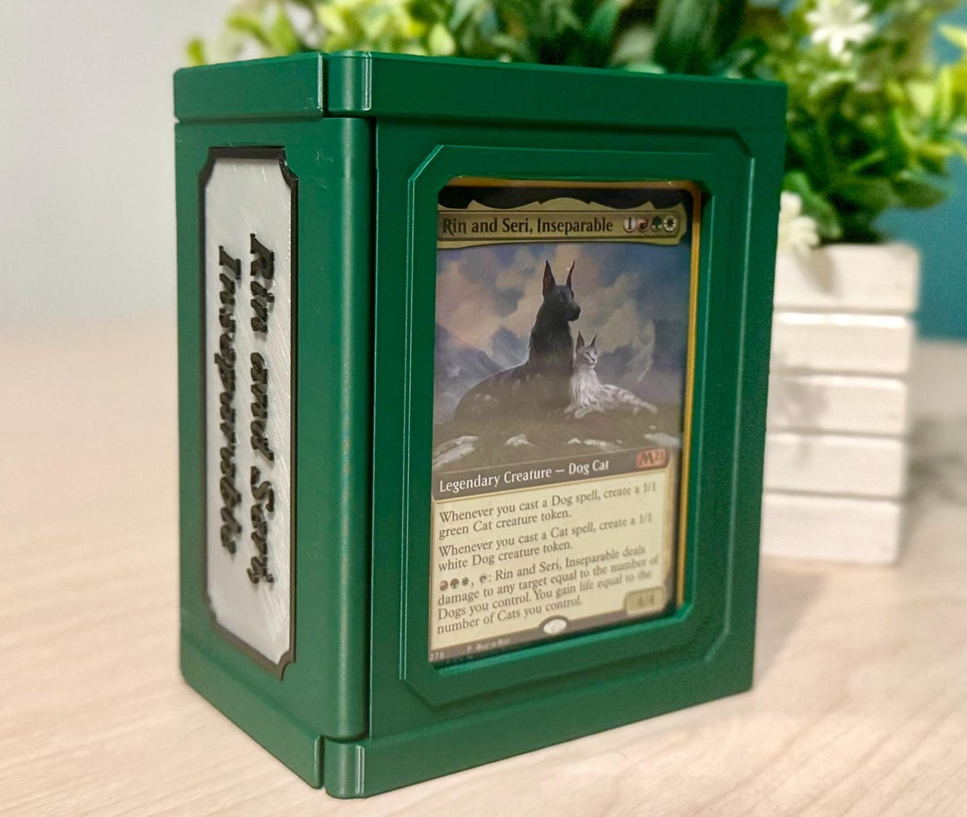 Bookshelf Deck Box for MTG | Book-shaped Deck Box | Holds 100 Sleeved ...