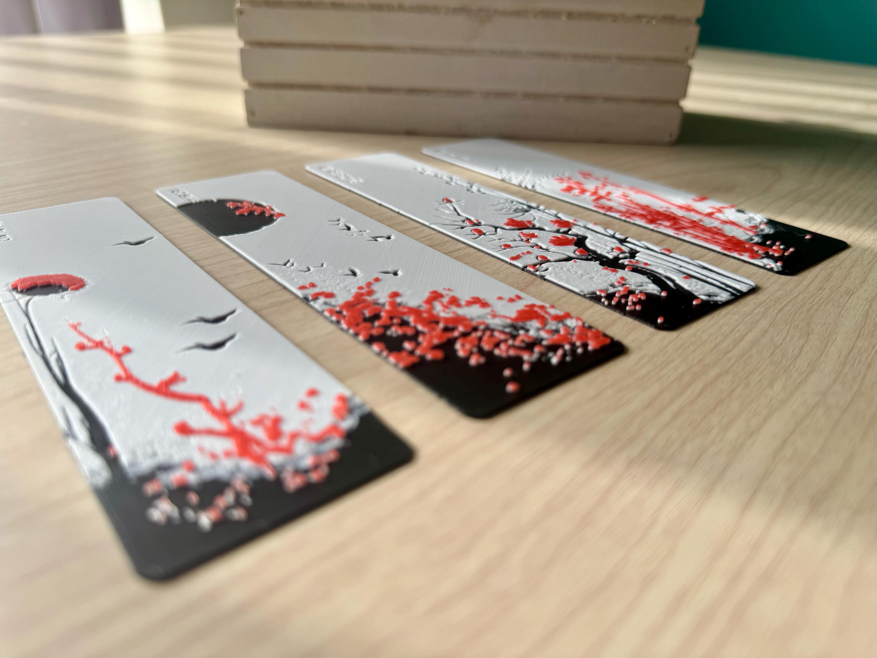 Japanese Inspired Bookmarks “red Blossom” - Elegant and Unique Floral ...