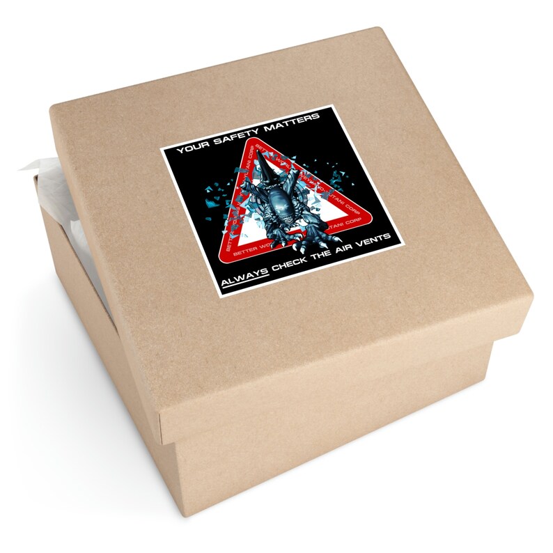 Alien Movie Xenomorph Weyland Yutani Hazard Warning Sticker, Square ...