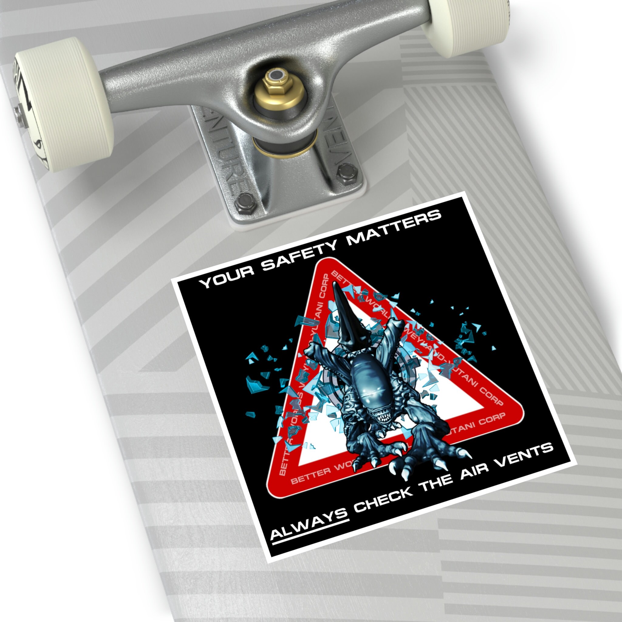 Alien Movie Xenomorph Weyland Yutani Hazard Warning Sticker, Square ...