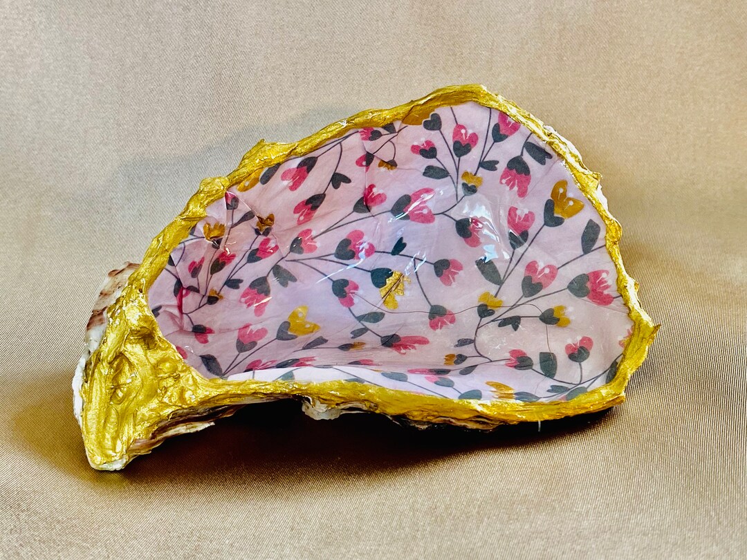 Pretty Little Pink Flowers Oyster Shell Dish - Etsy