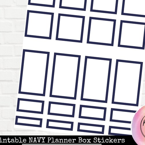 Printable Planner Box Stickers for Happy Planner Black - Etsy