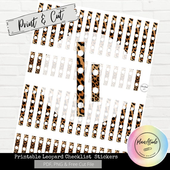 Leopard Checklist Stickers for Happy Planner Printable | Etsy