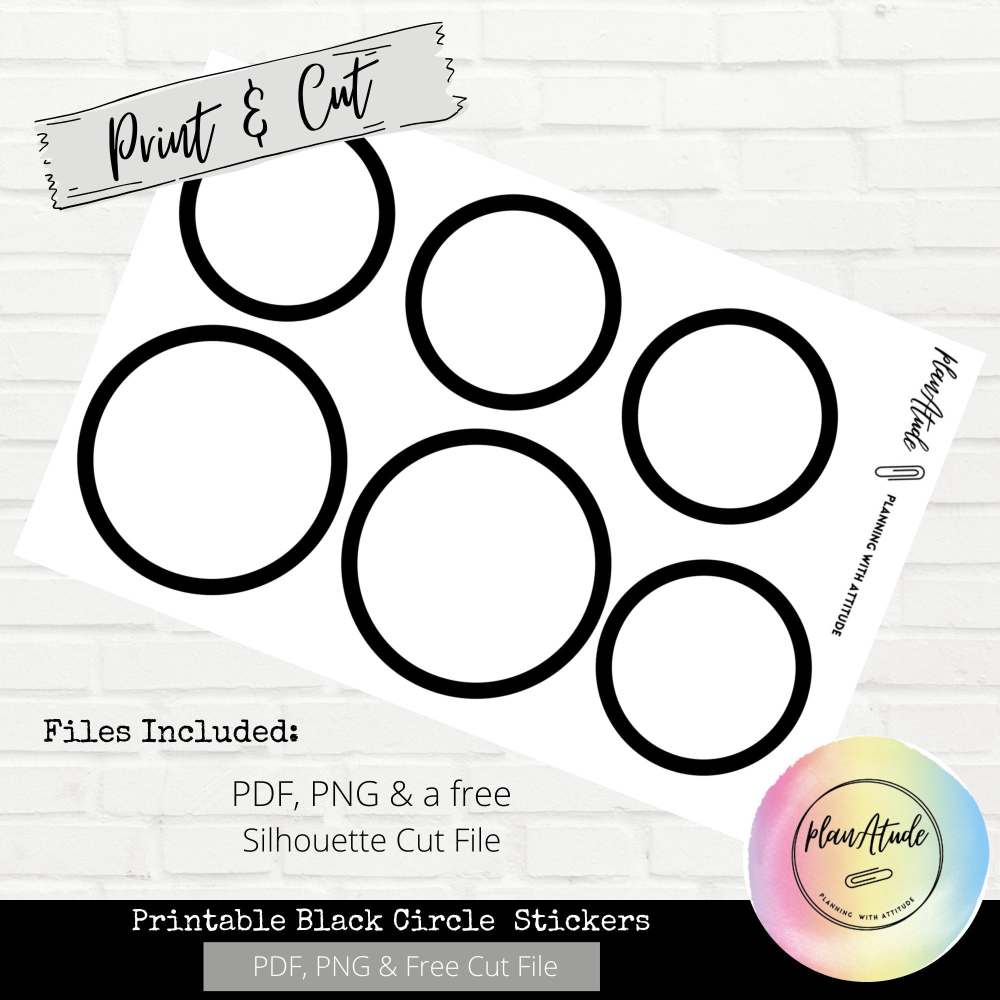 Printable Black Circle Stickers for Happy Planner Functional Printable ...