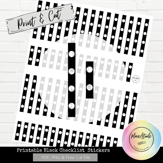 Black Checklist Stickers for Happy Planner Printable - Etsy