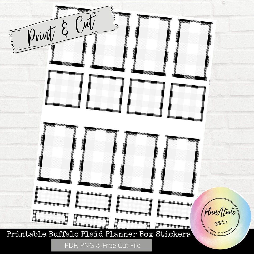 Printable Planner Box Stickers for Happy Planner Buffalo Plaid ...
