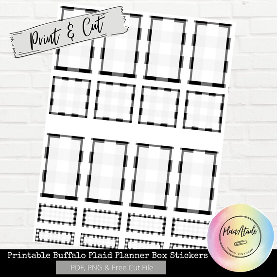 Printable Planner Box Stickers for Happy Planner Buffalo Plaid | Etsy