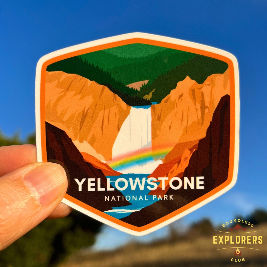 Yellowstone Lower Upper Falls Waterfall National Park Sticker - Etsy