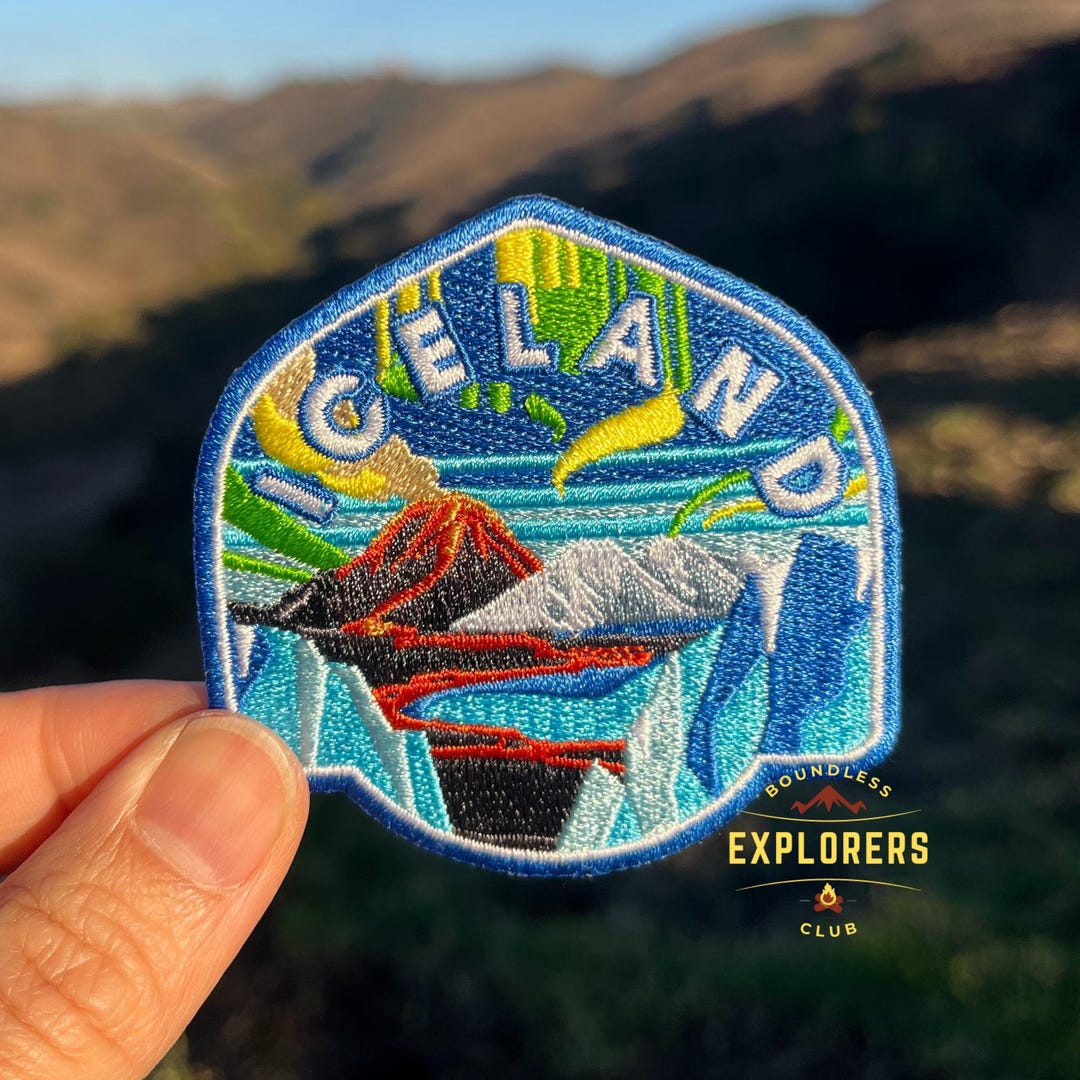 Iceland Patch: 2.75-inch Iron-on Embroidered Badge for Backpack, Jacket ...