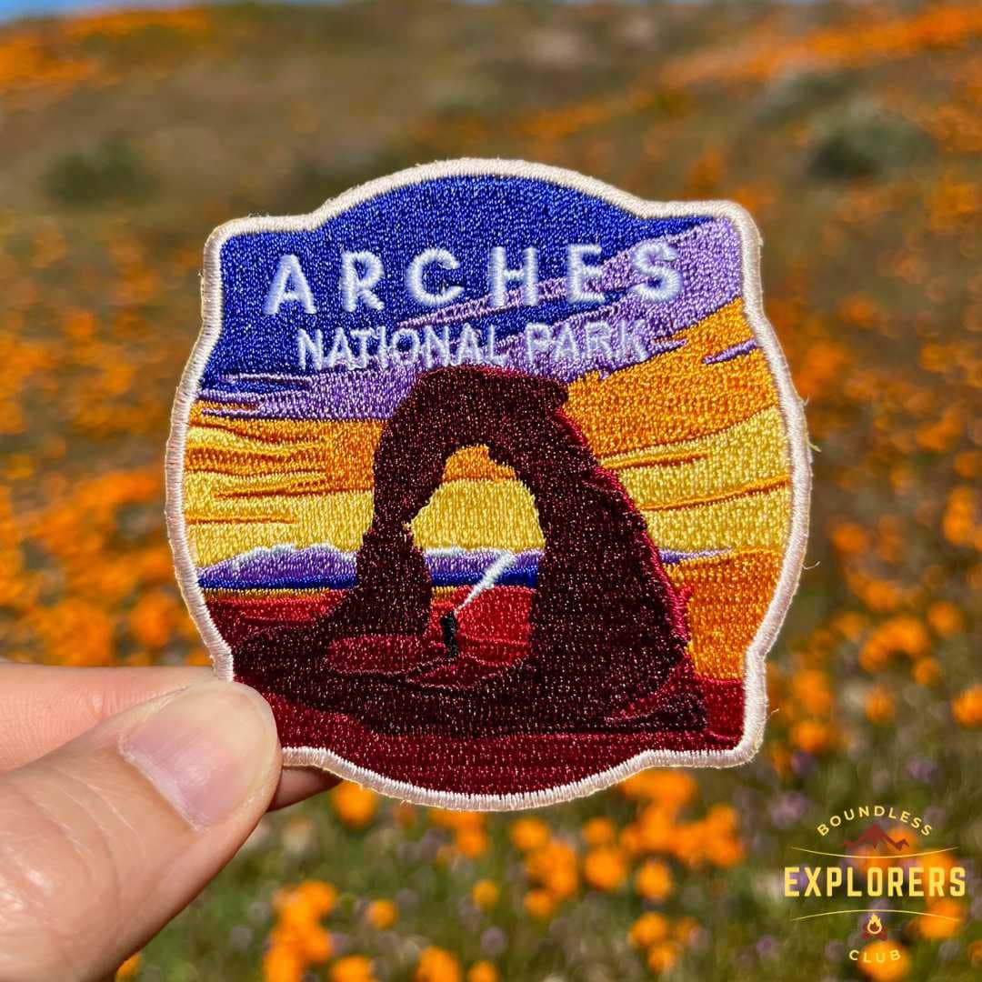 Arches National Park Patch for Backpack Denim Jacket Iron on Embroidery Patch Themed Camping ...