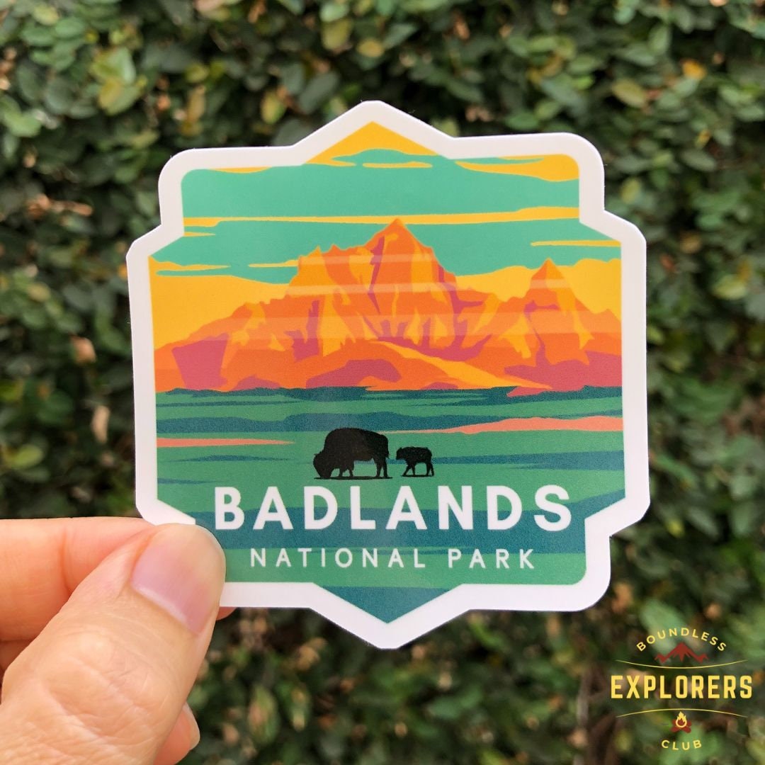 Badlands National Park Explorer Sticker Hydroflask Water-resistant ...