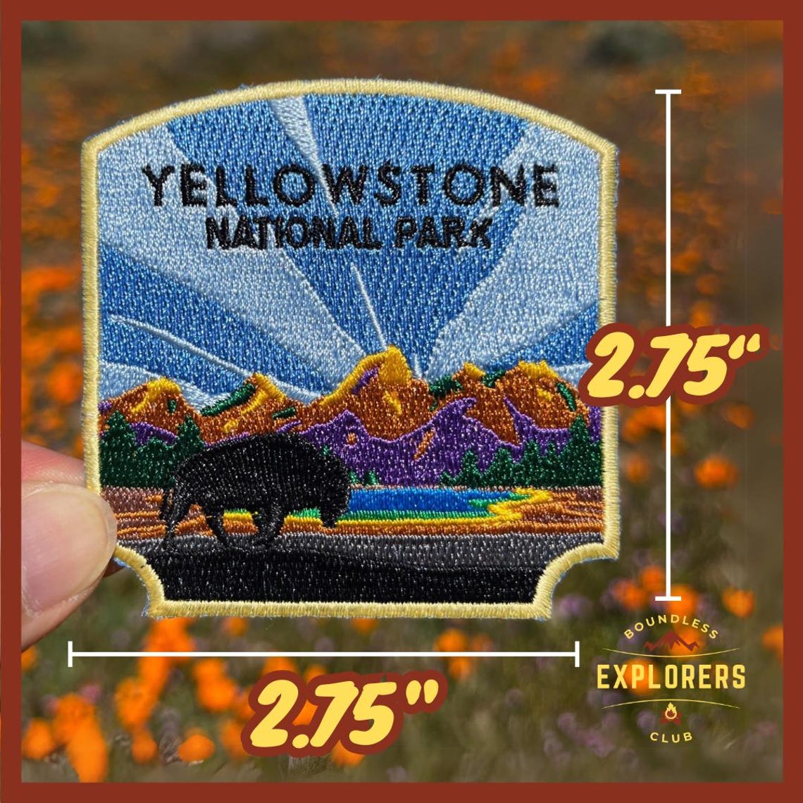 Yellowstone Buffalo National Park Patch: 2.75-inch Iron-on Embroidered ...